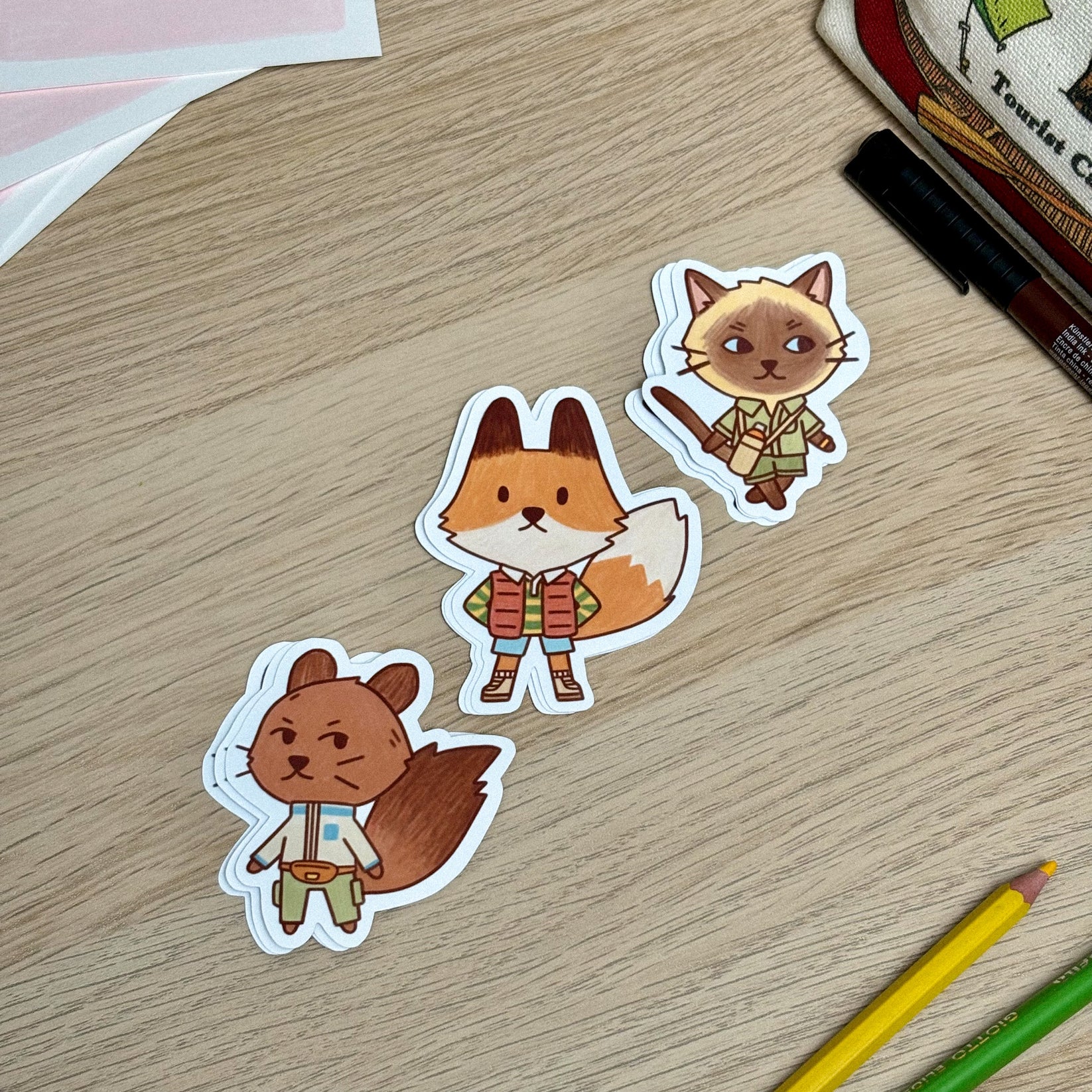 Adventure Friends Pack of 3 Stickers – KoniStudio