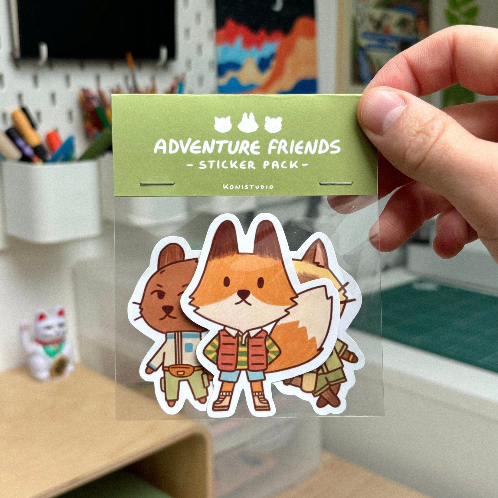 Adventure Friends Pack of 3 Stickers – KoniStudio