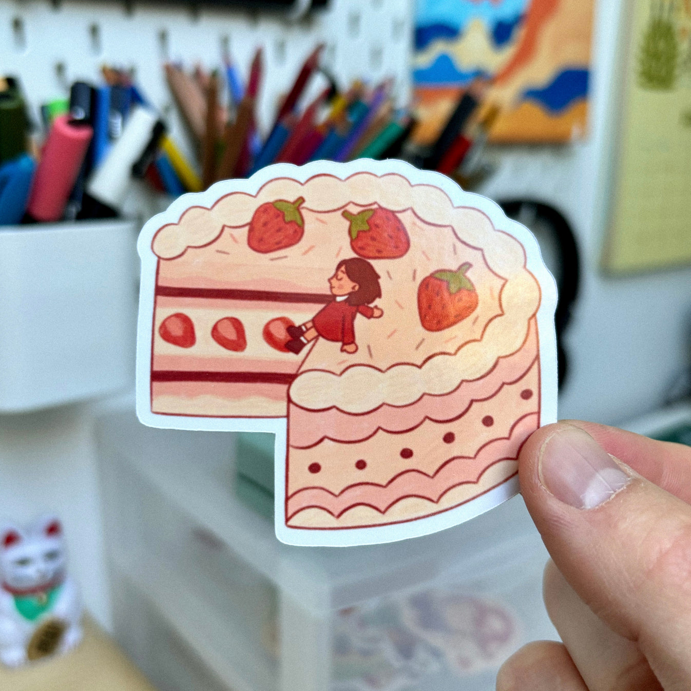 Strawberry Cake Sticker – KoniStudio