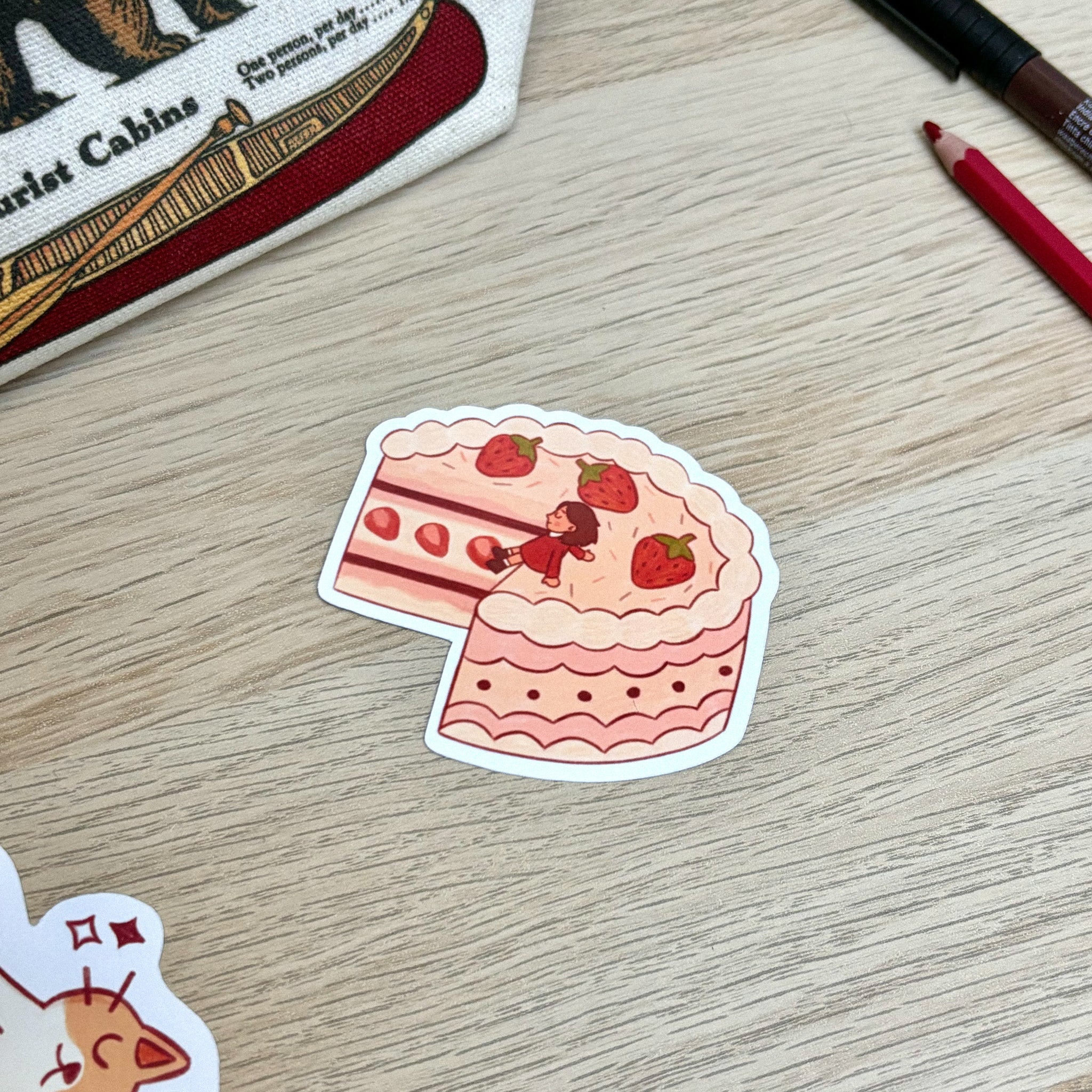 Strawberry Cake Sticker – KoniStudio
